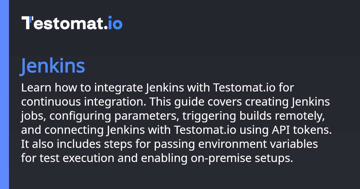 Jenkins | Testomatio
